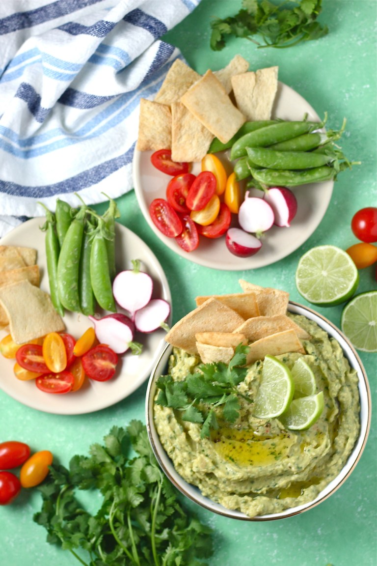 Avocado Cilantro Hummus | The Millennial Cook